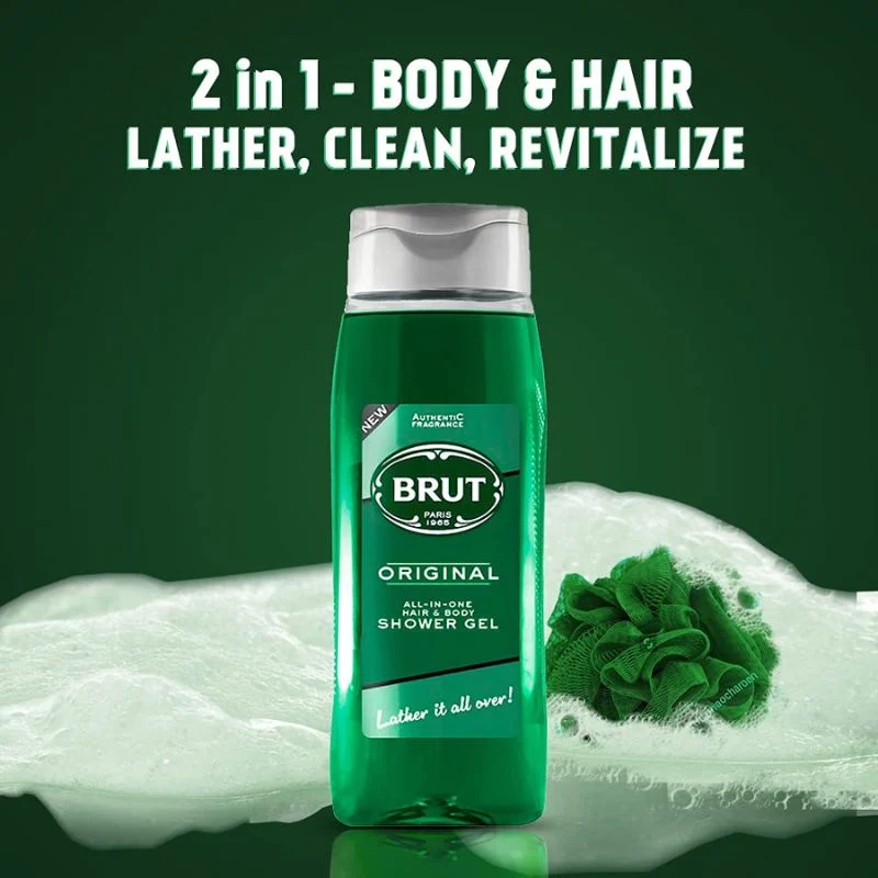 BRUT - Original - All In One Hair & Body Shower Gel - Made In Spain 500 ...
